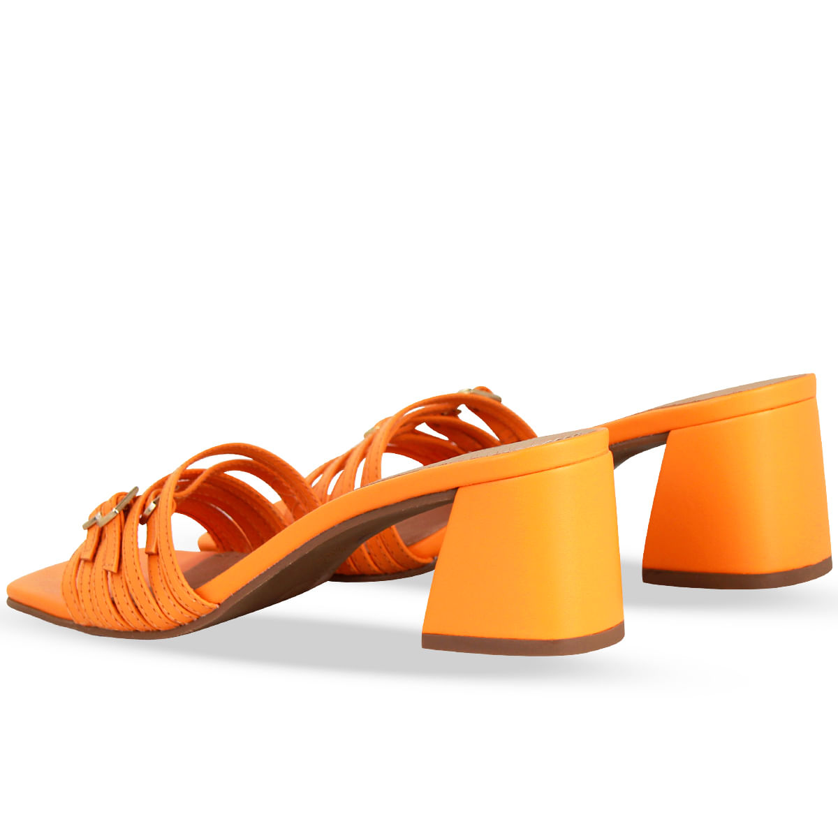 Tamanco Couro Atanado Napoli Laranja