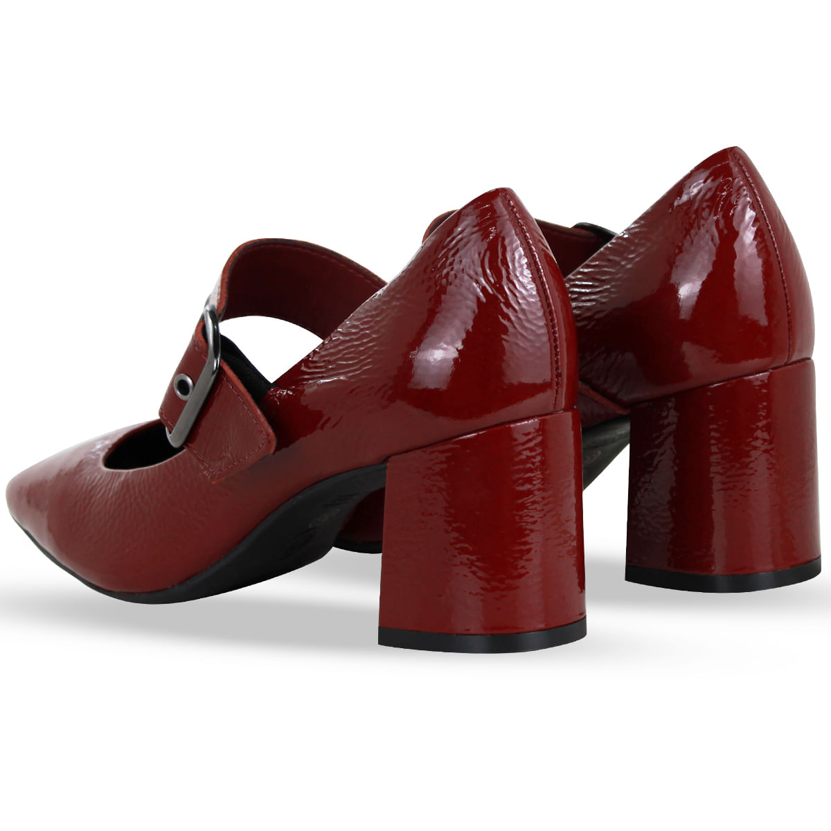 Sapato Couro Verniz Show Burgundy