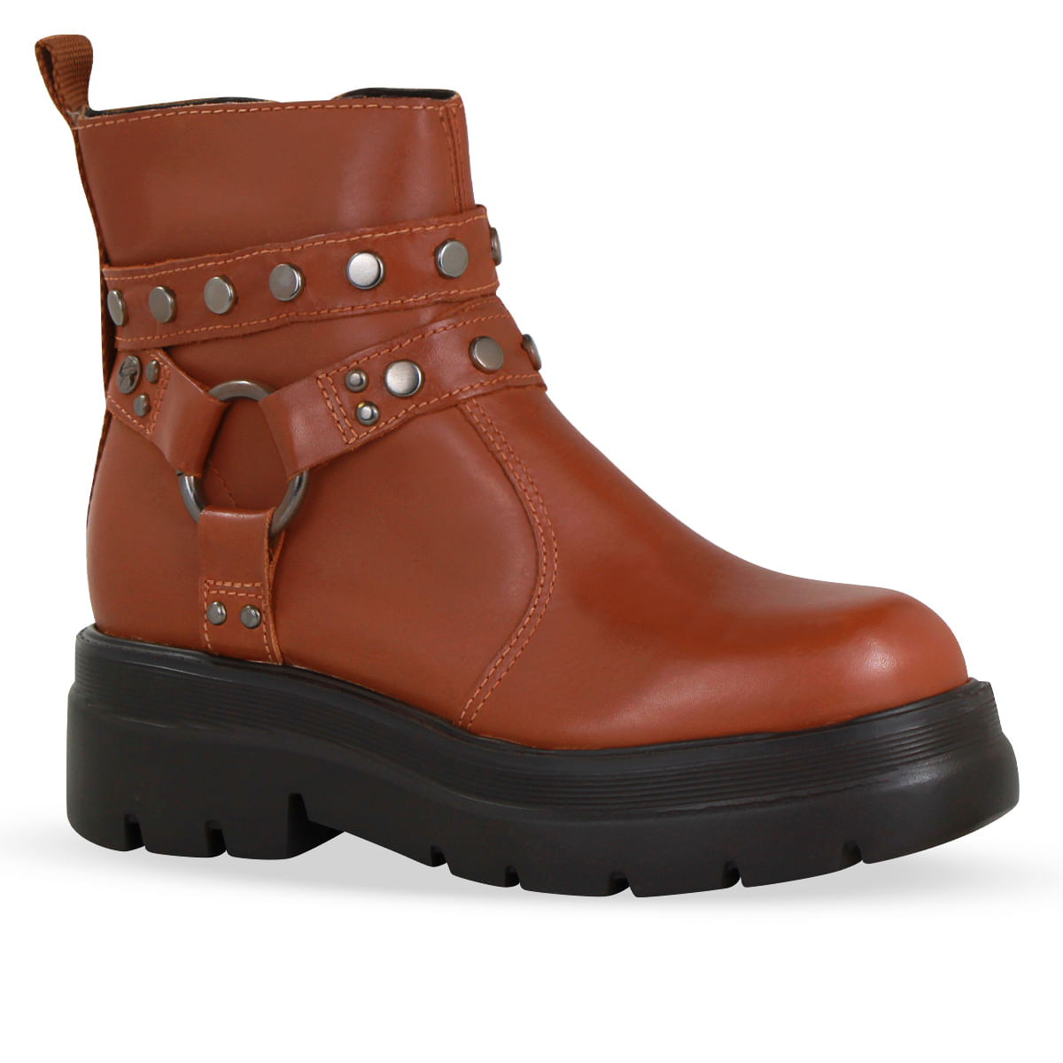 Bota Coturno Couro Atanado Napoli Canela