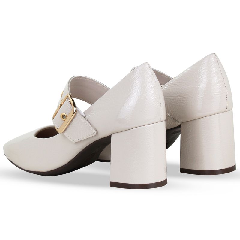 Sapato Couro Verniz Show Off White